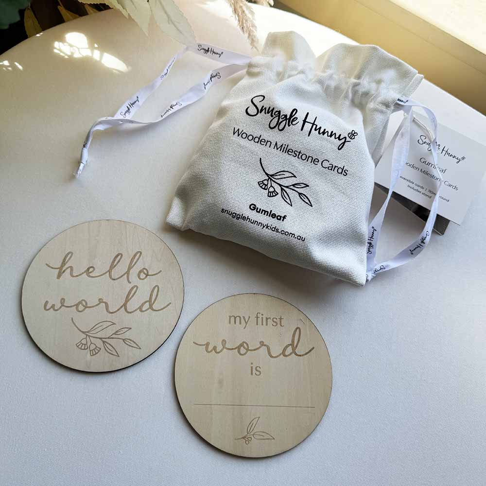 Gumleaf Monthly Milestone Plaques | Timber Baby Milestone Discs – OH ...
