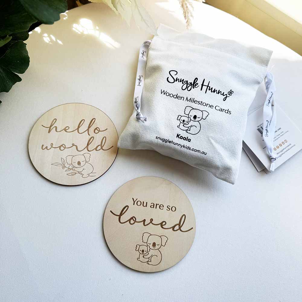 Koala Monthly Milestone Plaques | Timber Baby Milestone Discs – OH MIA ...